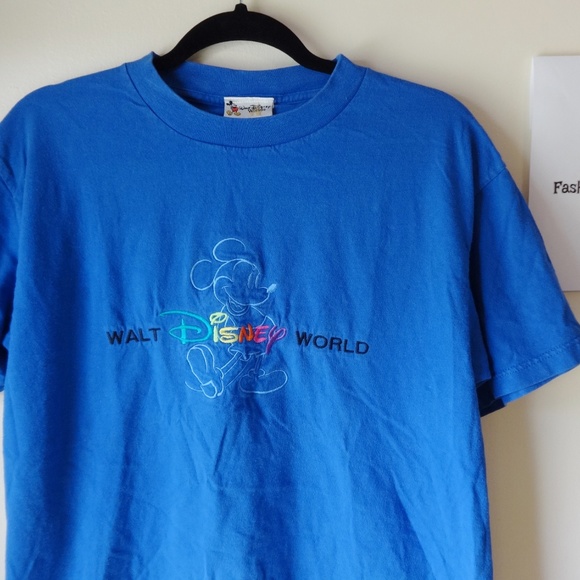 Disney Shirts Walt Disney World Blue Logo Tshirt Size Large Poshmark